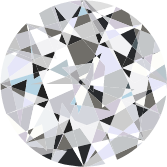 8.5 Carat Round Diamond at Actual Size (13.27x13.27x8 mm)